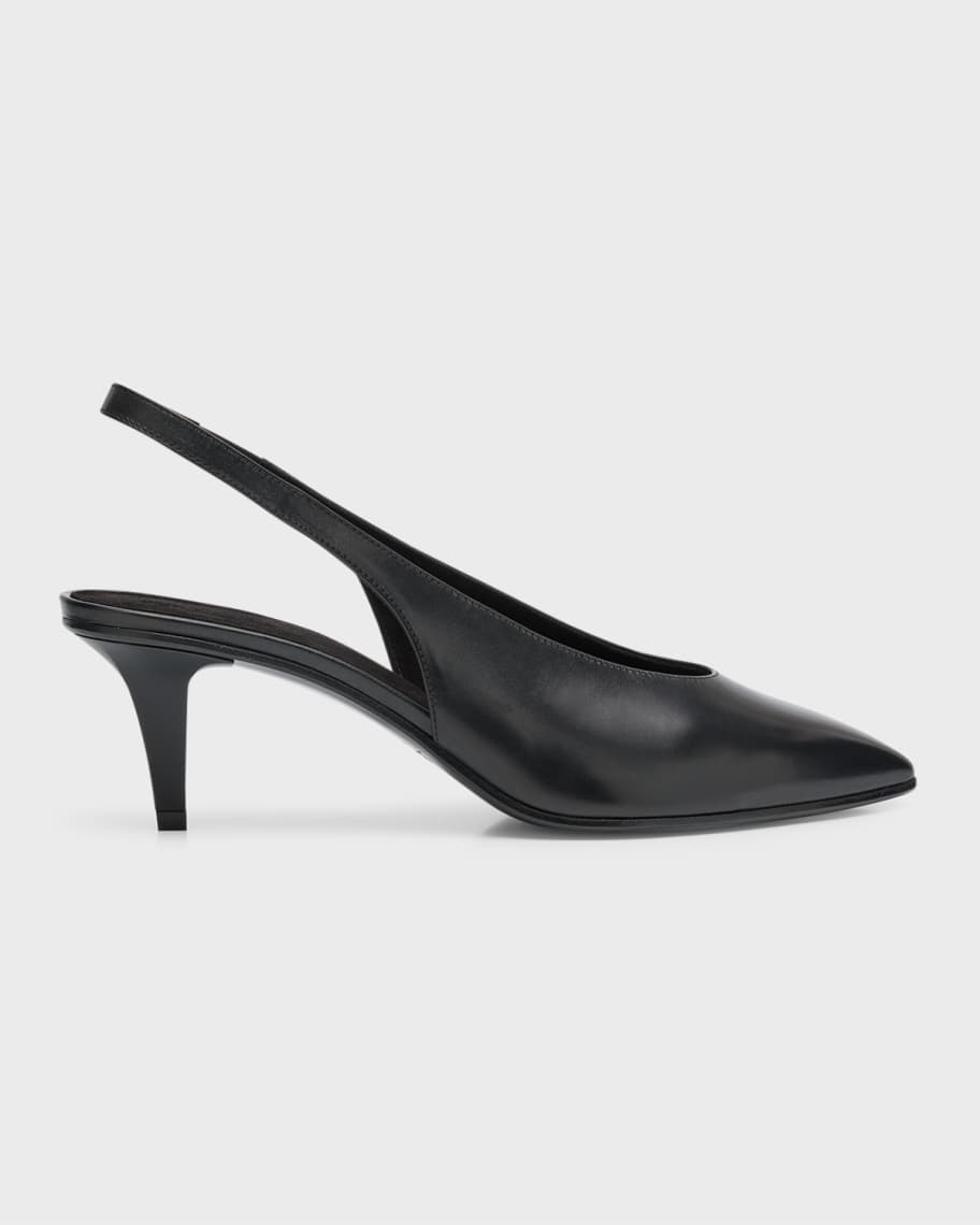Loro Piana Rebecca Leather Slingback Pumps | Neiman Marcus
