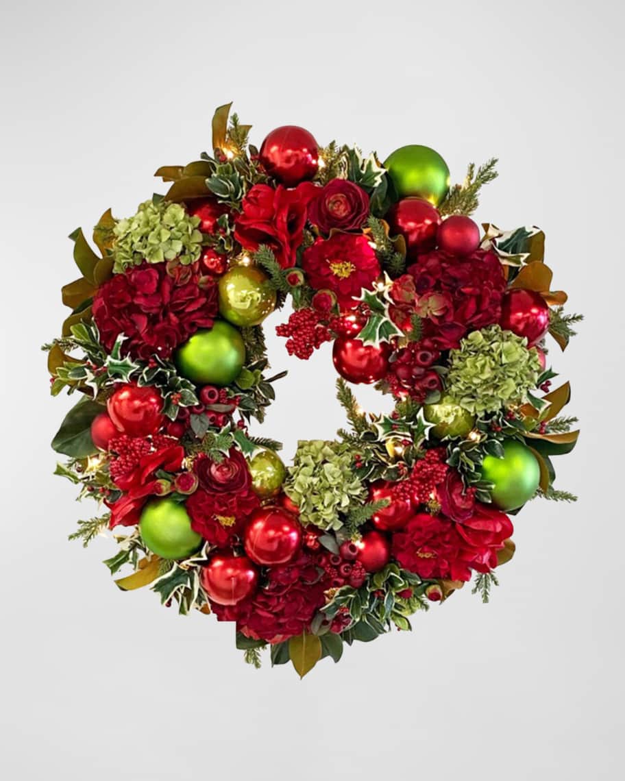 Winward Home 34" Deluxe Display Christmas Wreath | Neiman Marcus
