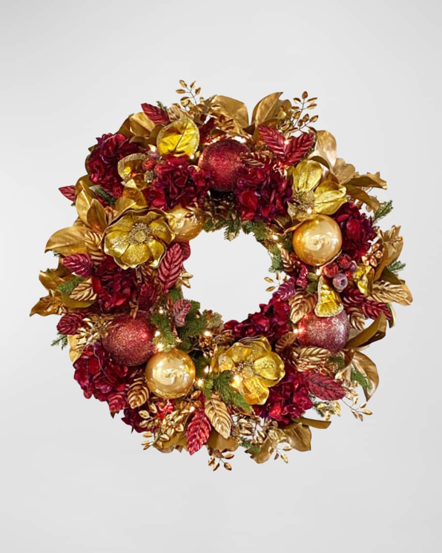 Winward Home 34" Deluxe Display Christmas Wreath | Neiman Marcus