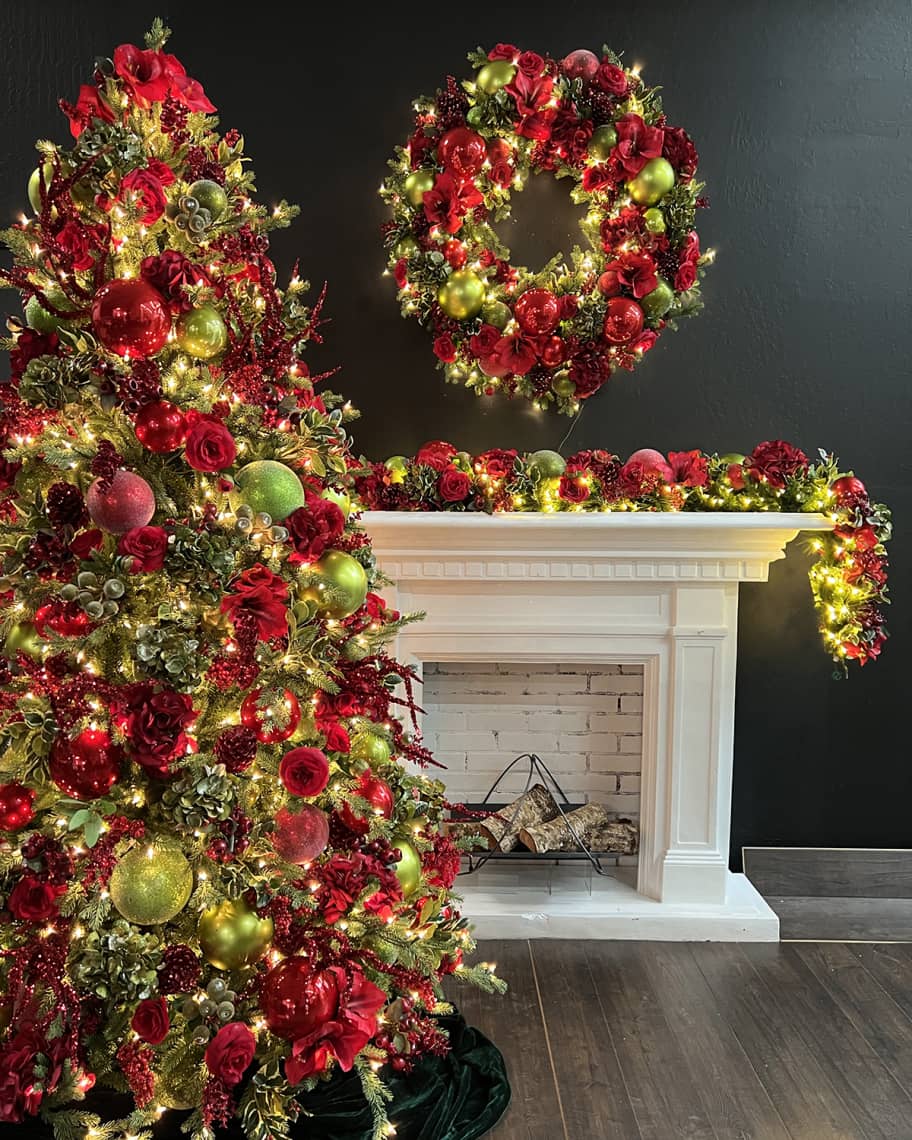 Winward Home 7.5' Pre-Decorated and Pre-Lit Christmas Tree | Neiman Marcus