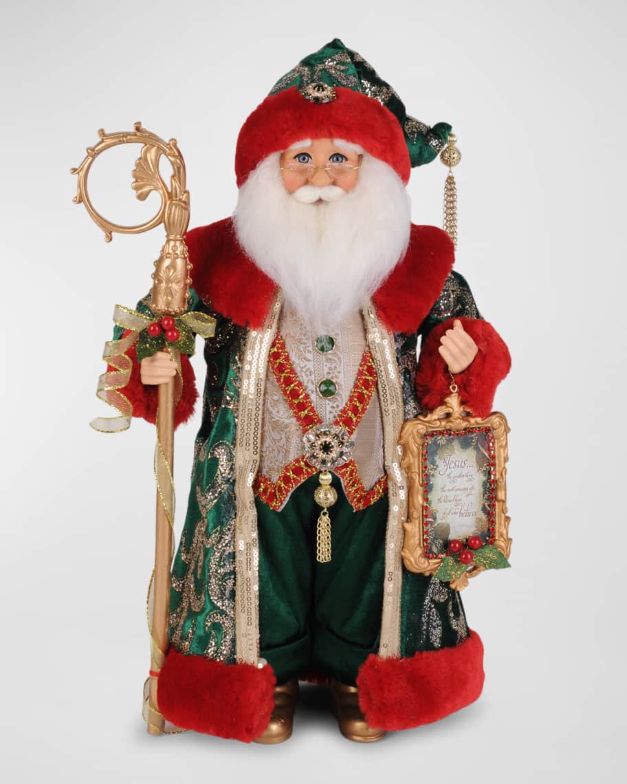 Karen Didion Originals Evergreen & Crimson Santa Christmas Figure ...