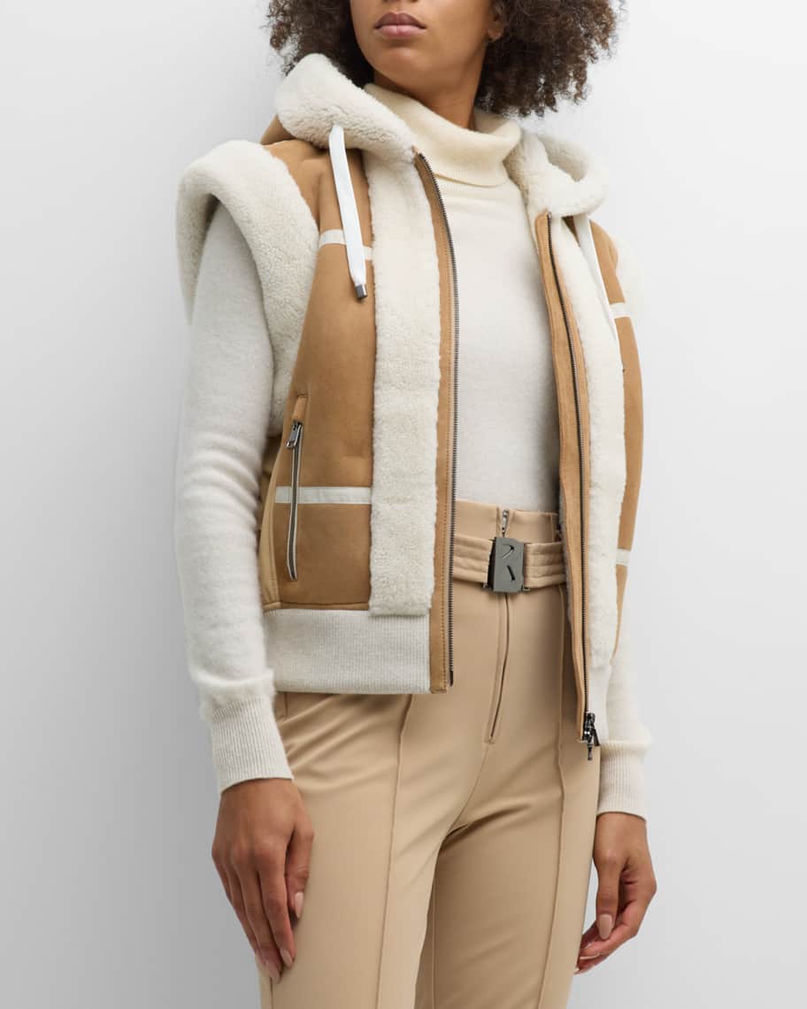 Bogner Feli Suede Vest with Shearling Trim | Neiman Marcus