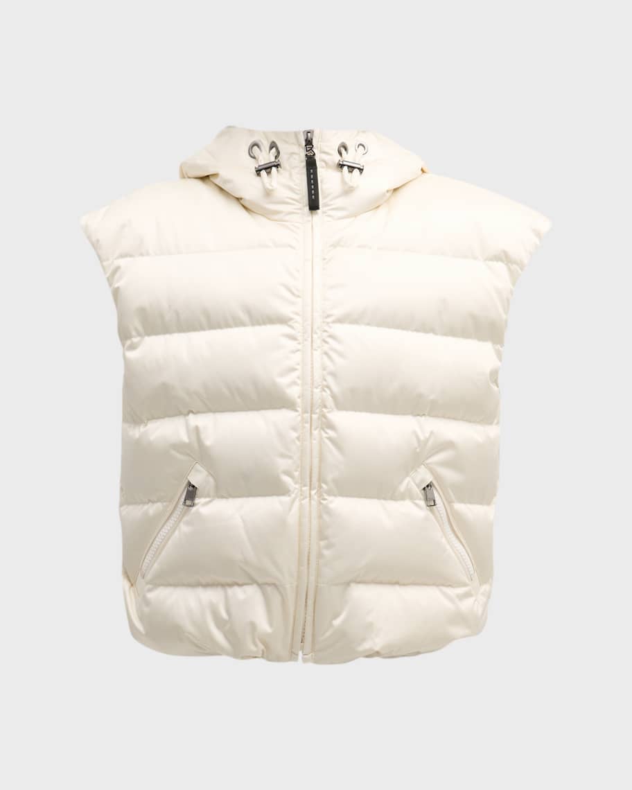 Bogner Vreni Hooded Puffer Vest with Logo Embroidery | Neiman Marcus