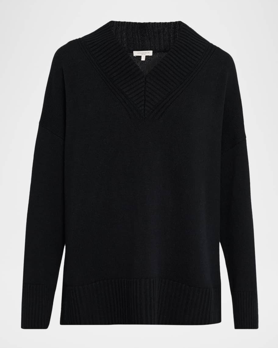 Lafayette 148 New York Cashmere Deep V-Neck Sweater | Neiman Marcus