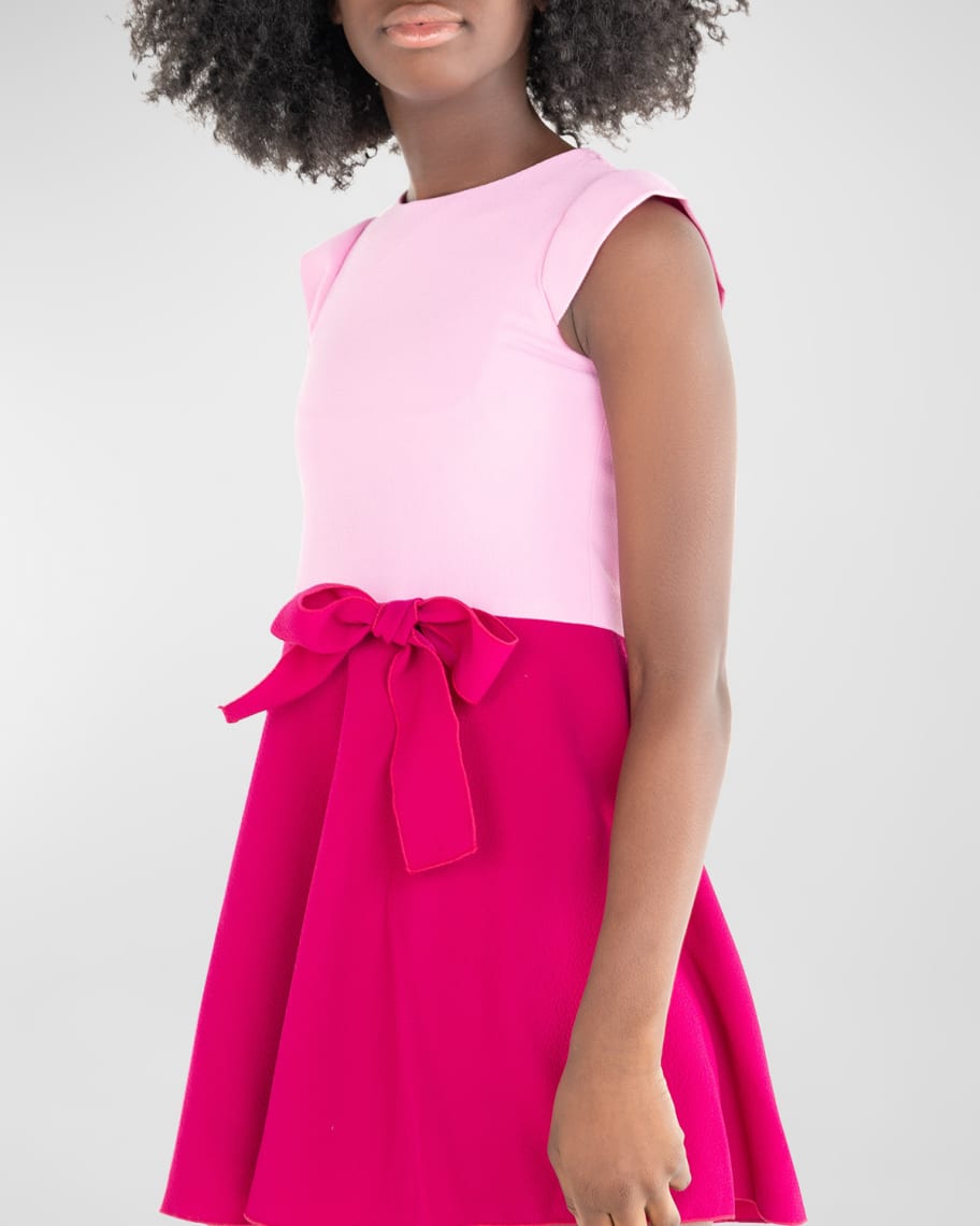 Zoe Girl's Tami Two Tone Dress W/ Bow, Size 7-16 | Neiman Marcus