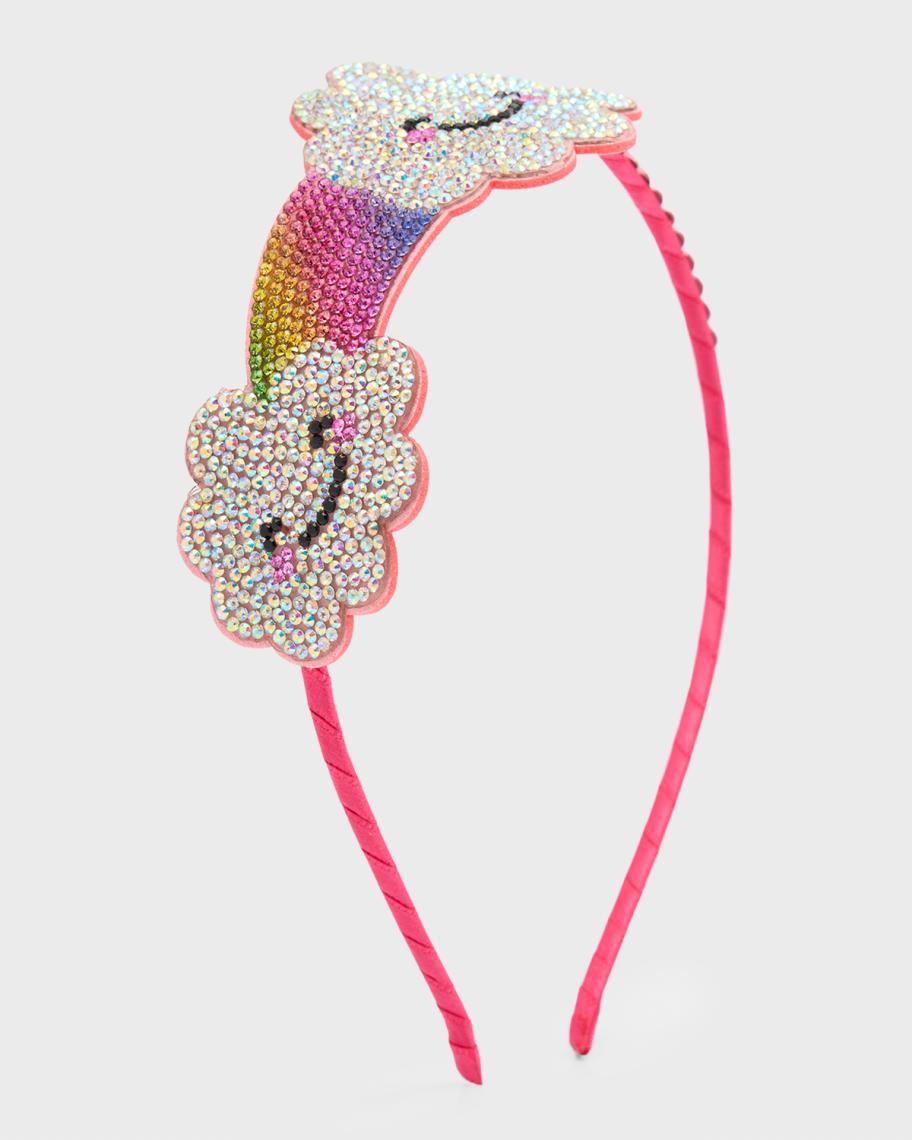 Bari Lynn smile cloud rainbow headband with stones | Neiman Marcus