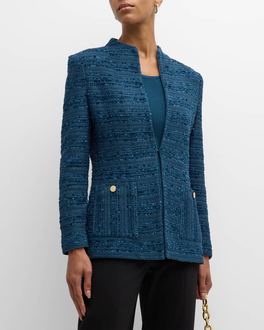Misook Tailored Tweed Knit Jacket | Neiman Marcus