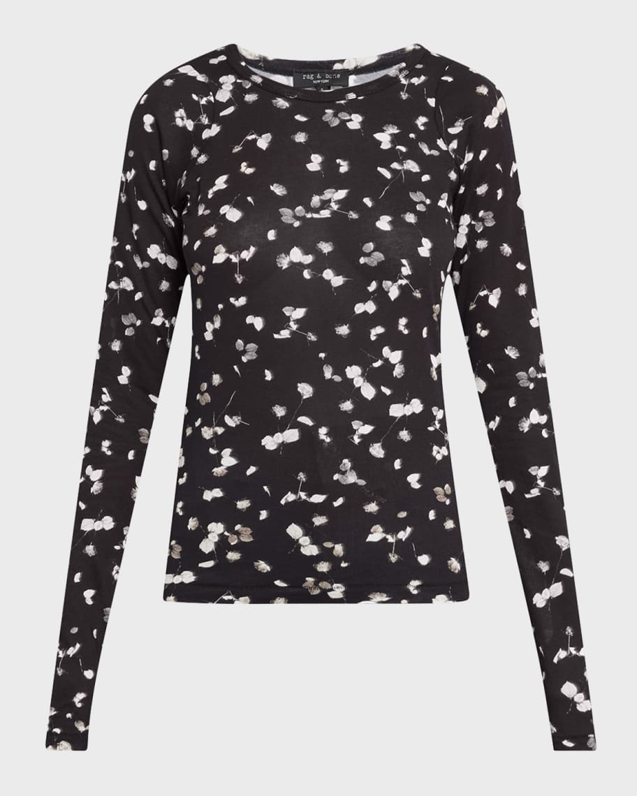 Rag & Bone Shaw Paneled Long-Sleeve Top | Neiman Marcus