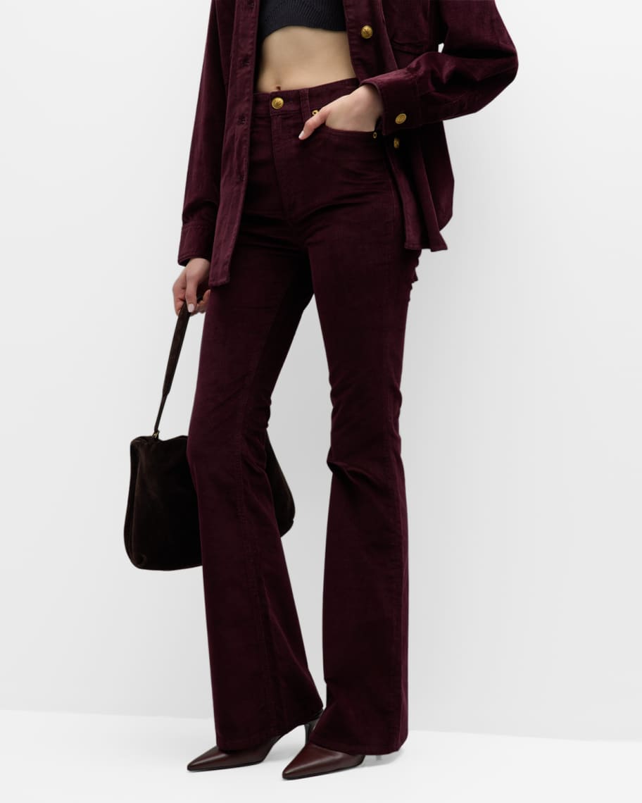 Rag & Bone Casey Corduroy High Rise Flare Pants | Neiman Marcus