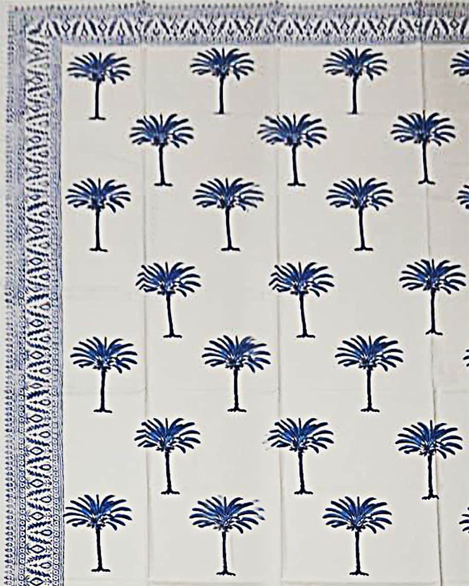 Les Ottomans Lemon Hand-Printed Cotton Tablecloth | Neiman Marcus