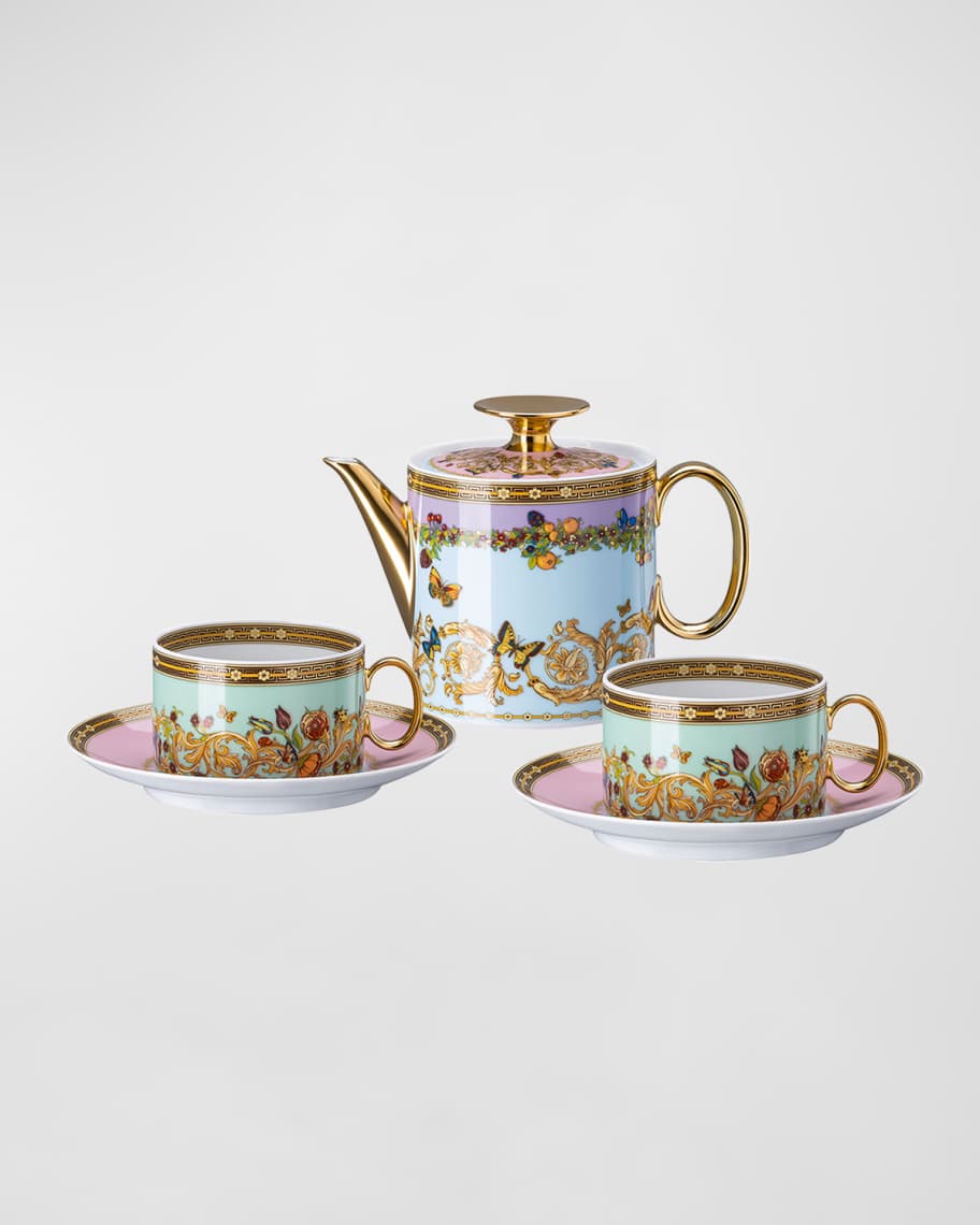 Versace Butterfly Garden Modern Tea Set for Two | Neiman Marcus