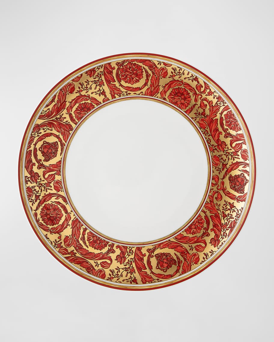 Versace Medusa Garland Red Dinner Plate | Neiman Marcus