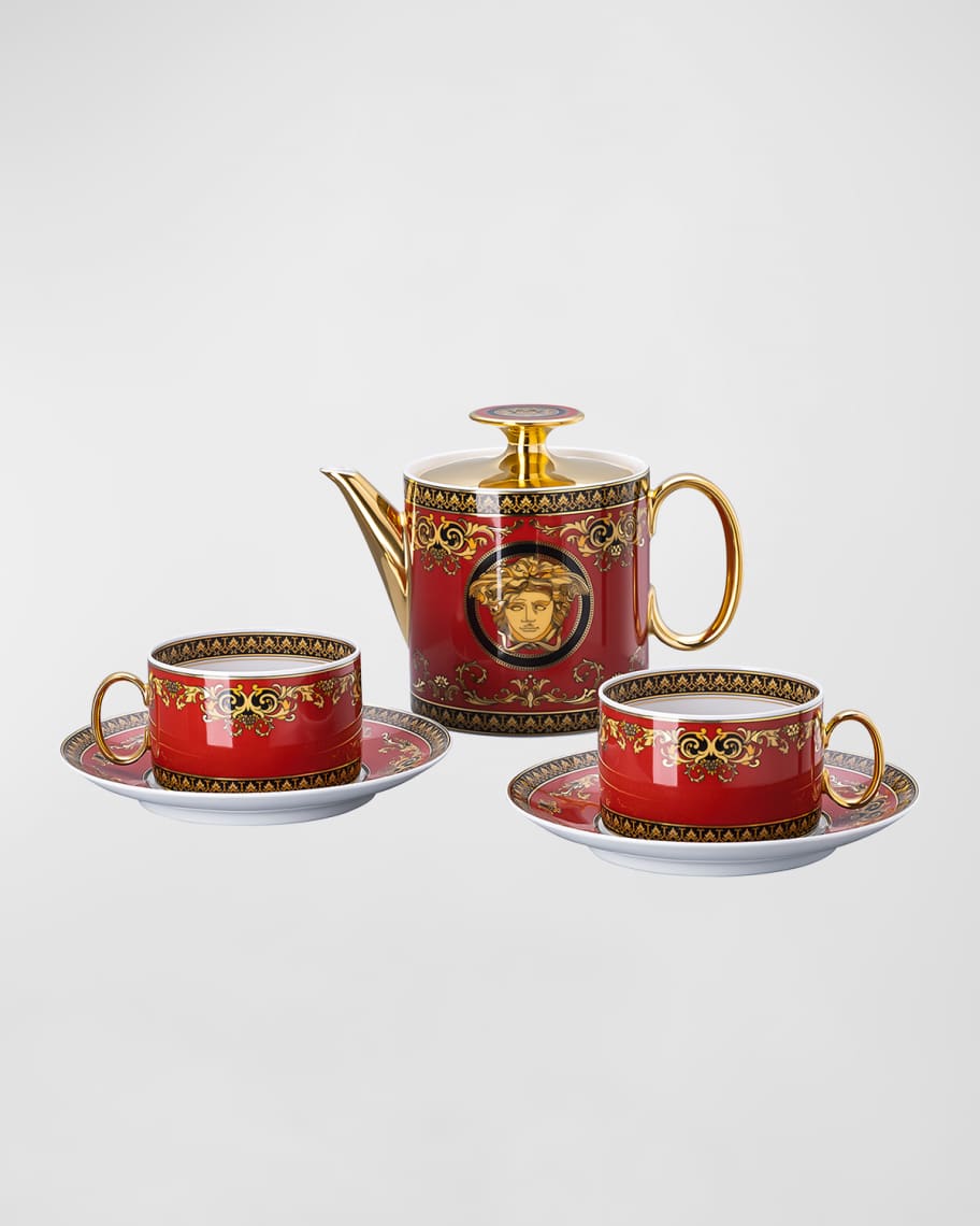 Versace Medusa Red Modern 5-Piece Tea Set | Neiman Marcus