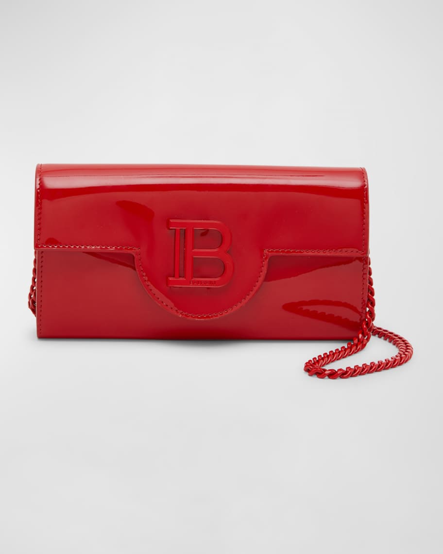 Balmain BBuzz Wallet on a Chain in Patent Leather | Neiman Marcus