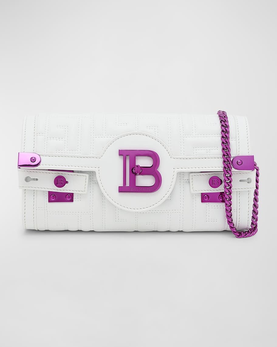 Balmain BBuzz 23 Wallet on a Chain in Monogram Quilted Leather | Neiman ...