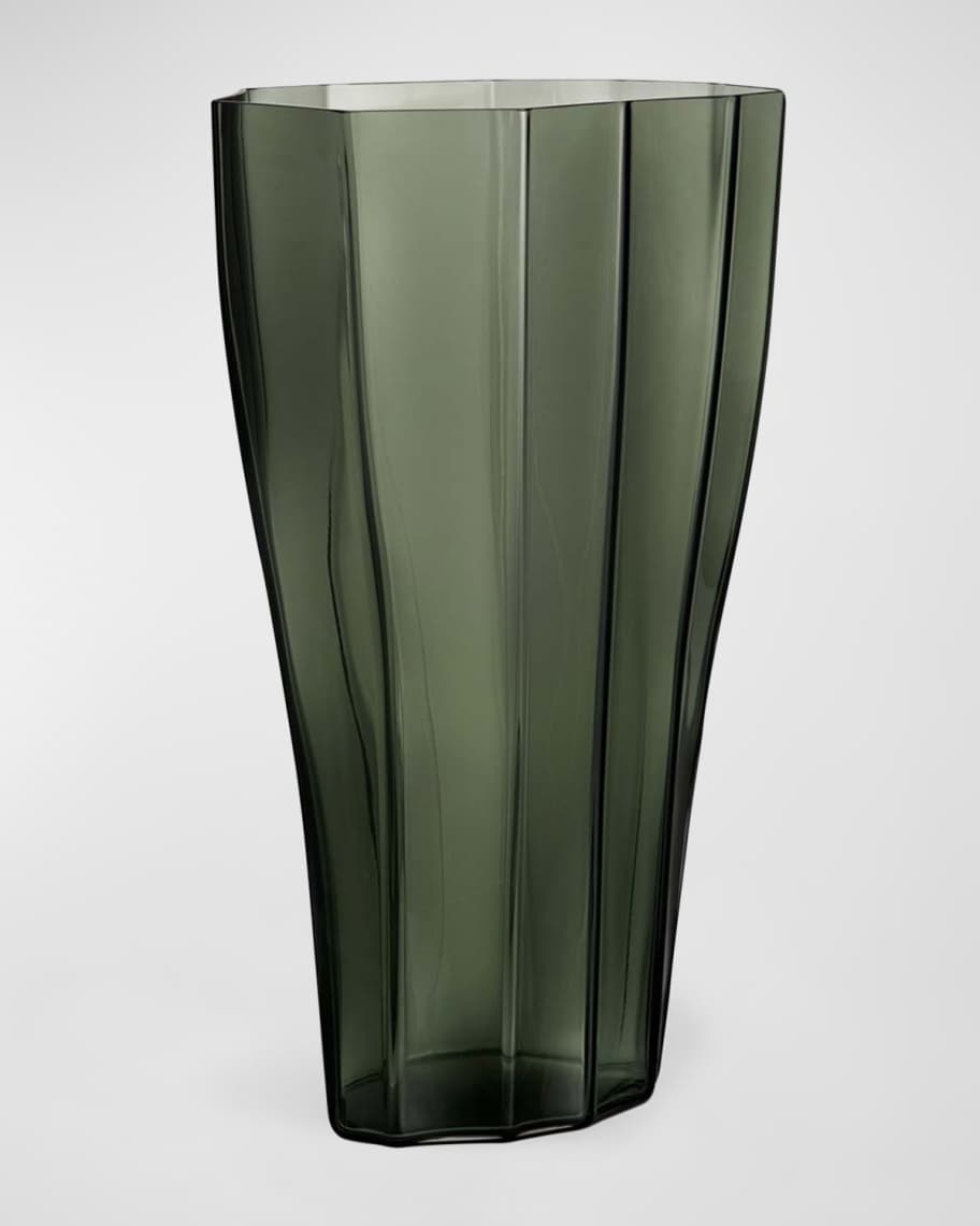 Orrefors Reed Moss Green Large Vase, 11.6" | Neiman Marcus