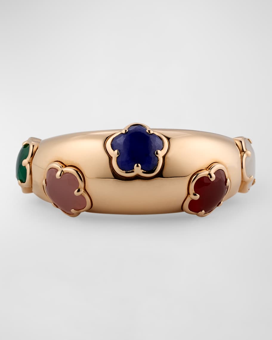 Pasquale Bruni Figlia Dei Fiori 18K Rose Gold Mixed Stone Ring, Size 6. ...
