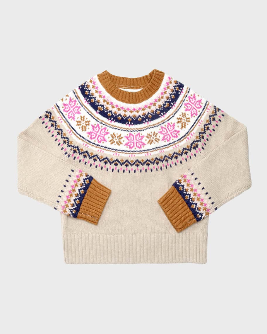 Sammy + Nat Girl's Charlotte Argyle-Print Sweater, Size 2-8 | Neiman Marcus