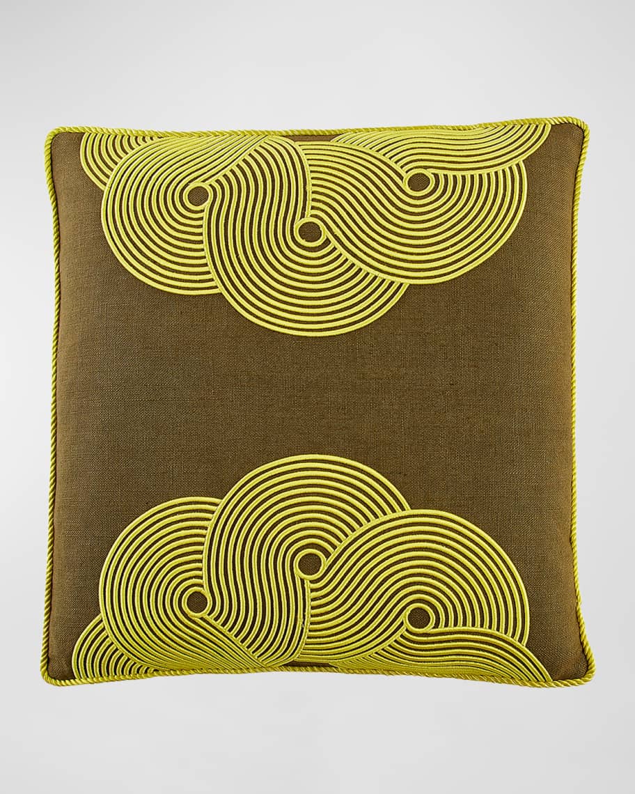 Jonathan Adler Pompidou Half Circles Pillow, 18" Square | Neiman Marcus