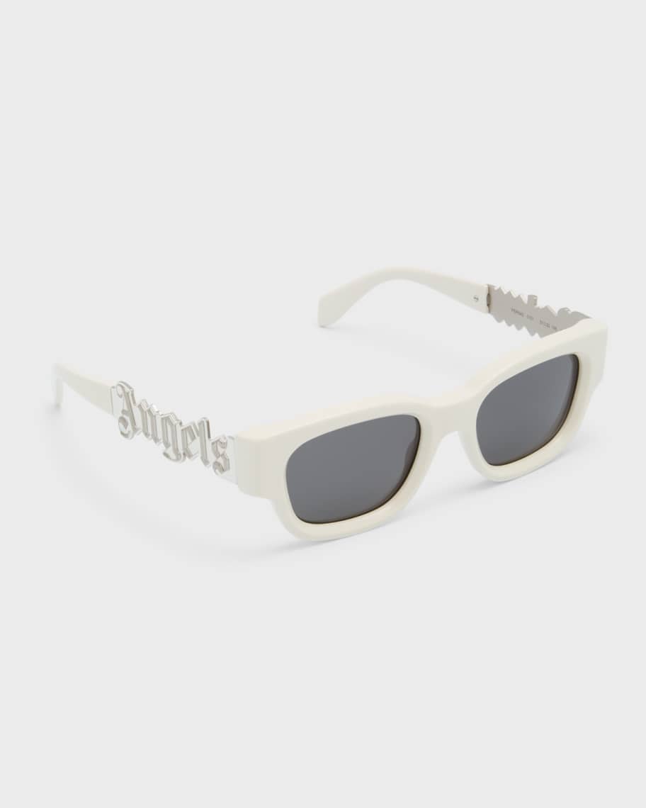 Palm Angels Posey White Acetate & Metal Square Sunglasses | Neiman Marcus