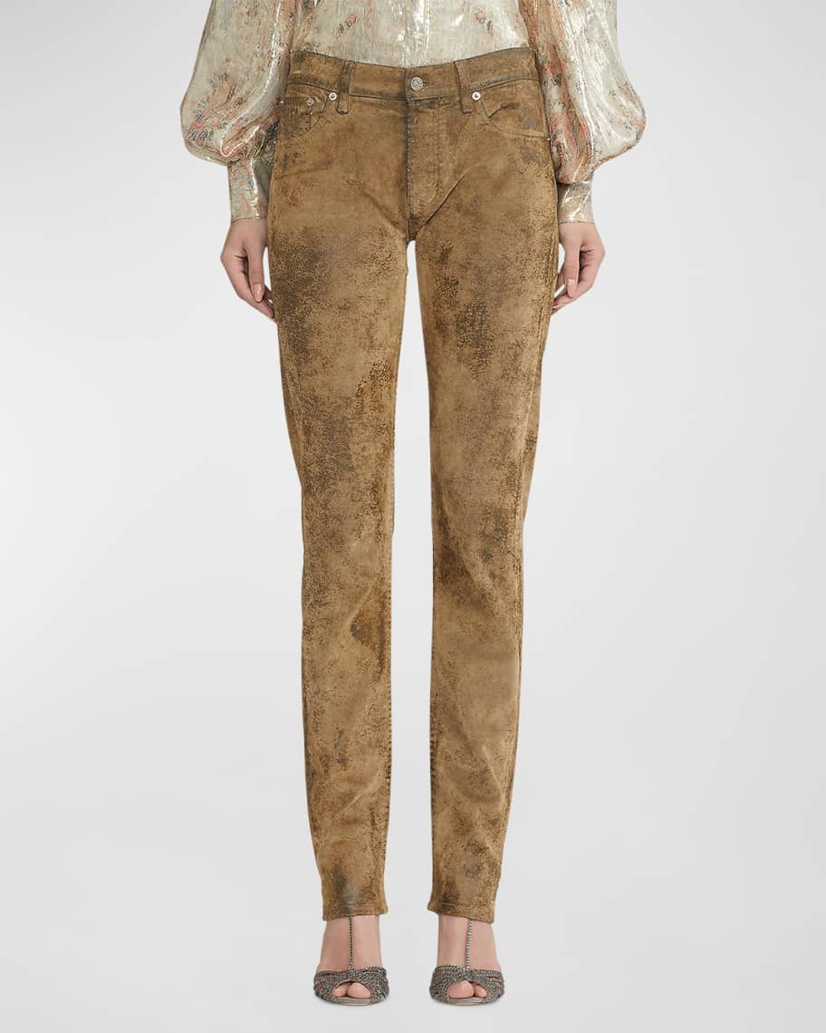 Ralph Lauren Collection 750 Straight-Leg Ankle Flock-Coated Denim Jeans ...