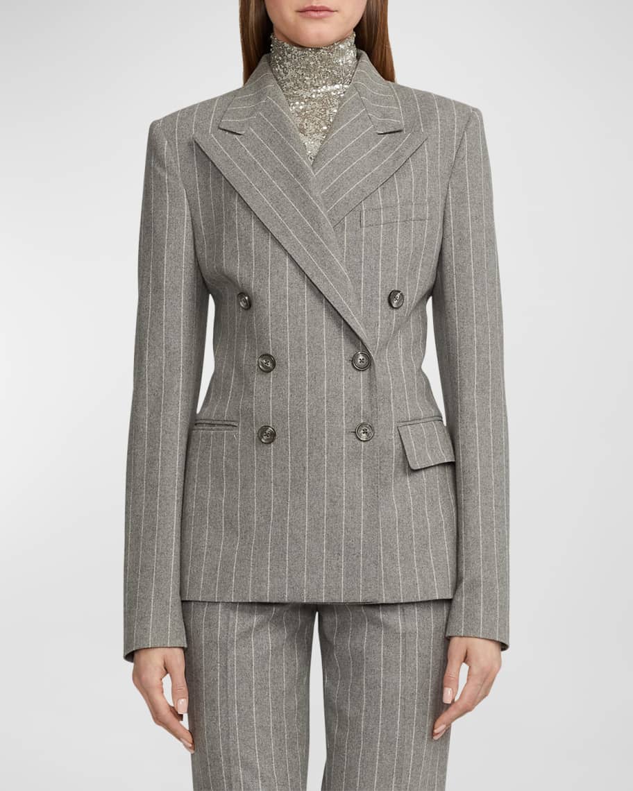 Ralph Lauren Collection Safford Chalk Stripe Double-Breast Flannel ...