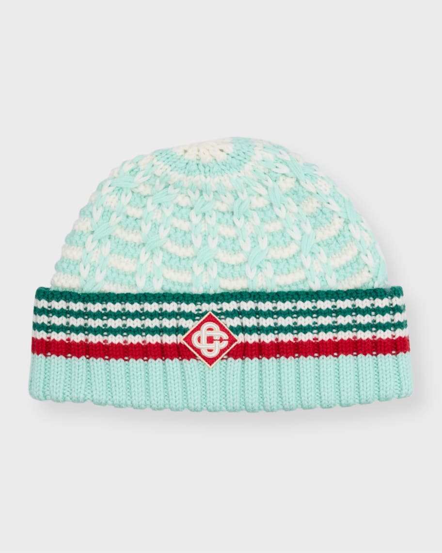 CASABLANCA Men's Textured Knit Beanie Hat | Neiman Marcus