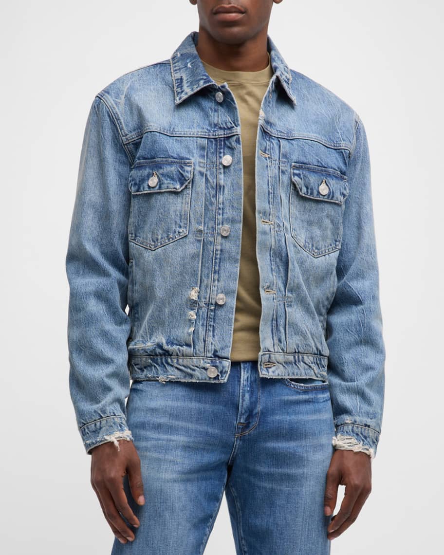 FRAME Men's Vintage Lined Denim Jacket | Neiman Marcus