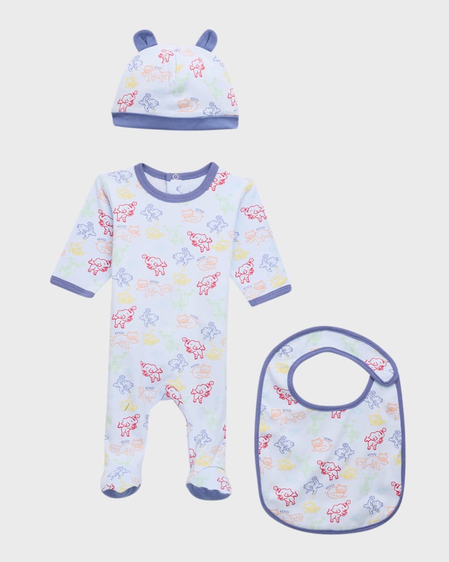 Kenzo Boy's Animal-Print Three-Piece Gift Set, Size Newborn-6M | Neiman ...