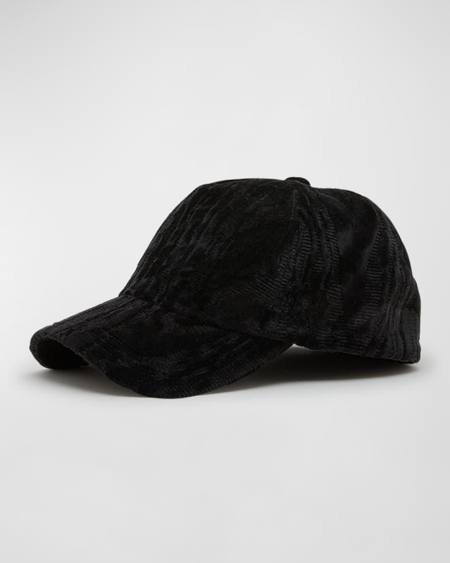 Balmain Logo Velvet Baseball Cap | Neiman Marcus