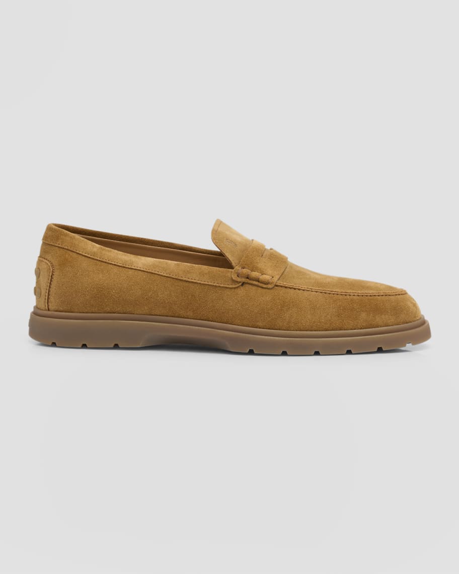 Tod's Men's Mocassino Ibrido Estivo Suede Penny Loafers | Neiman Marcus