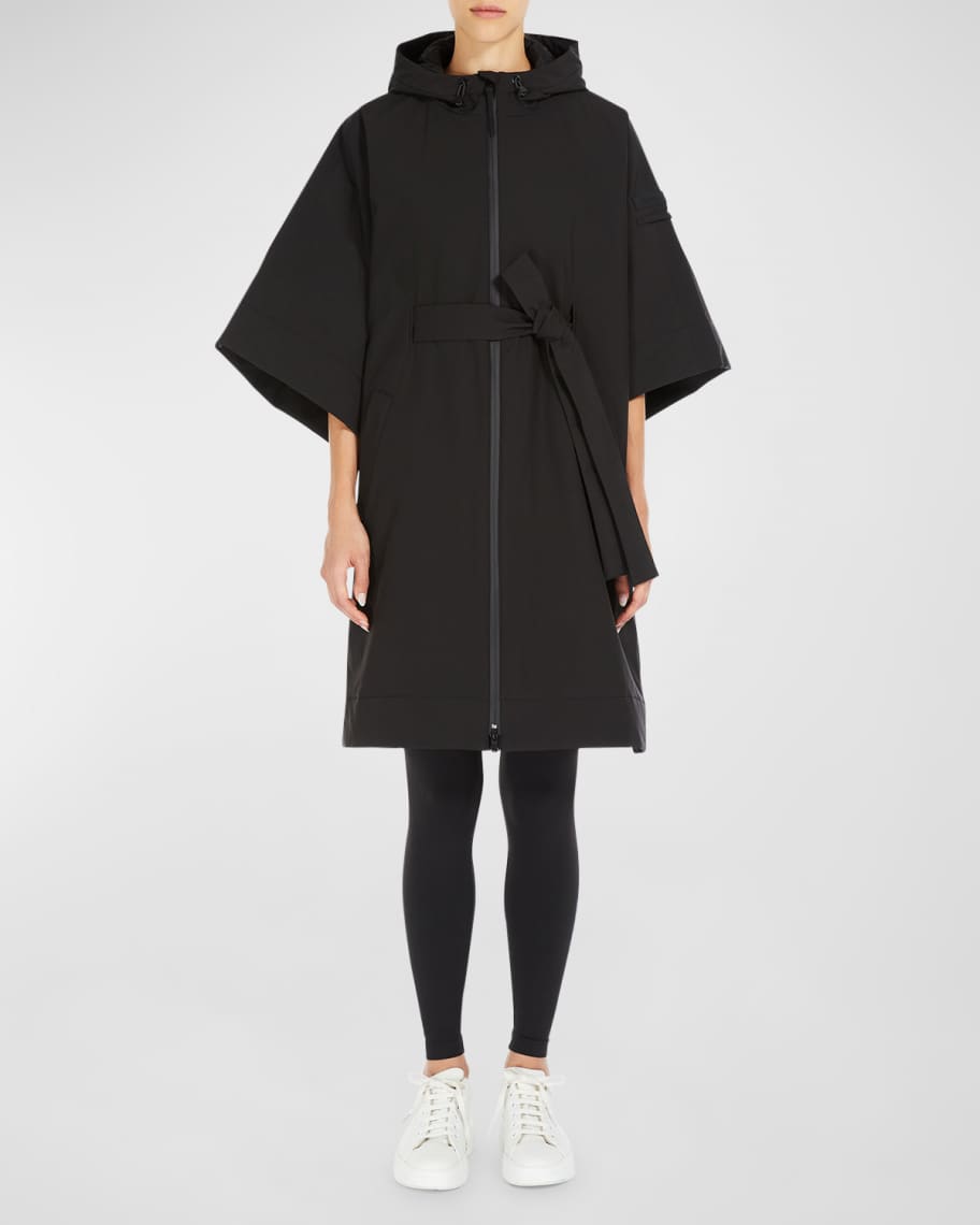 Max Mara Leisure Hooded Water-Resistant Zip-Front Cape | Neiman Marcus
