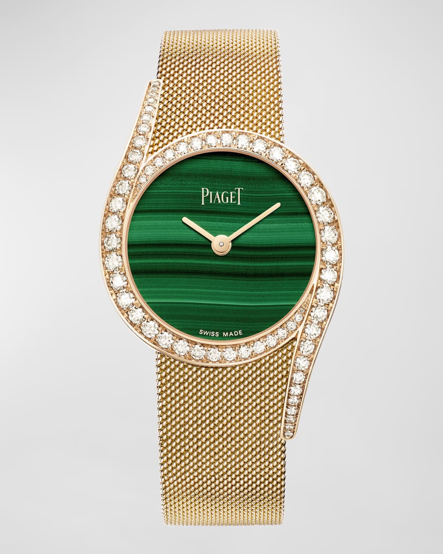 PIAGET Limelight Gala 32mm 18K Rose Gold Malachite Watch | Neiman Marcus