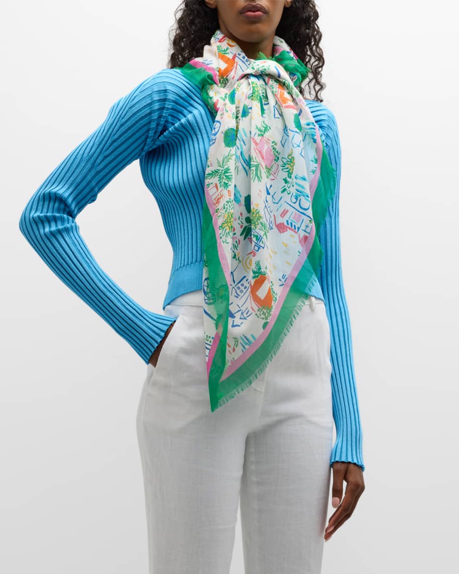 kate spade new york coastal vacation square scarf | Neiman Marcus