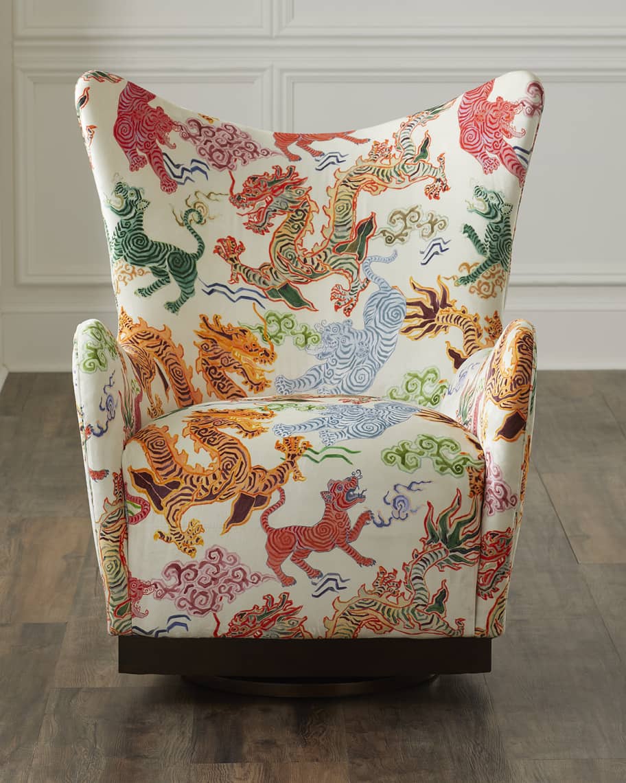 Massoud Hassanne Swivel Wing Chair | Neiman Marcus