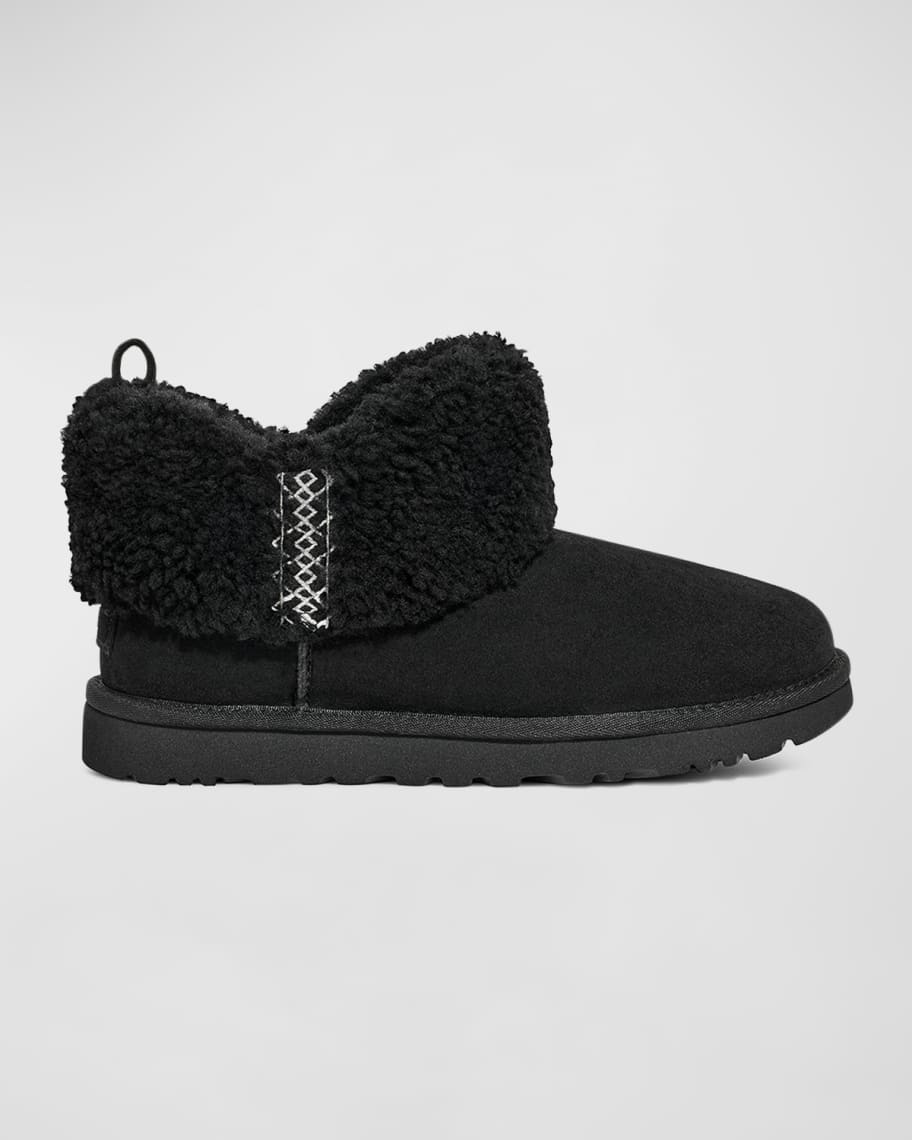 UGG Ultra Mini Braid Suede Classic Ankle Boots | Neiman Marcus