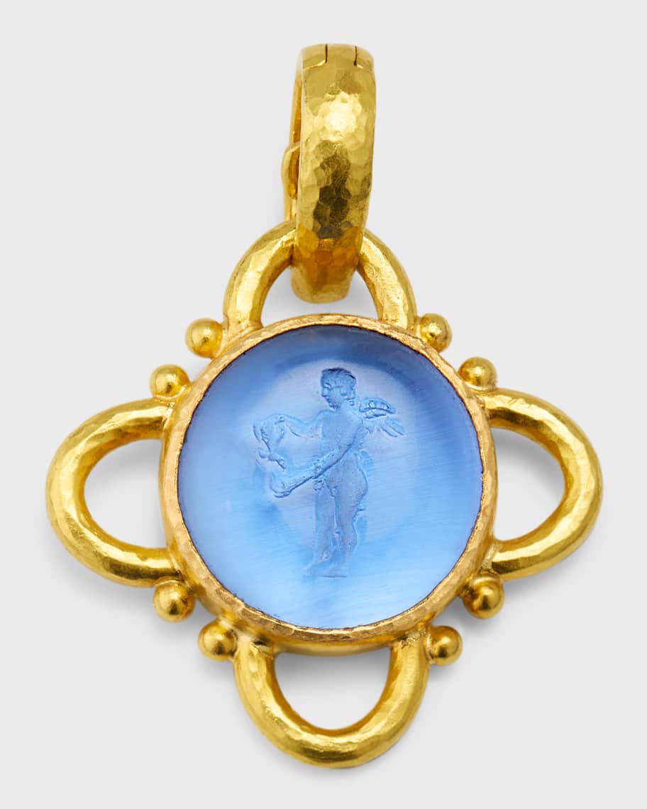 Elizabeth Locke 19K Venetian Glass Intaglio Putto with Butterfly ...