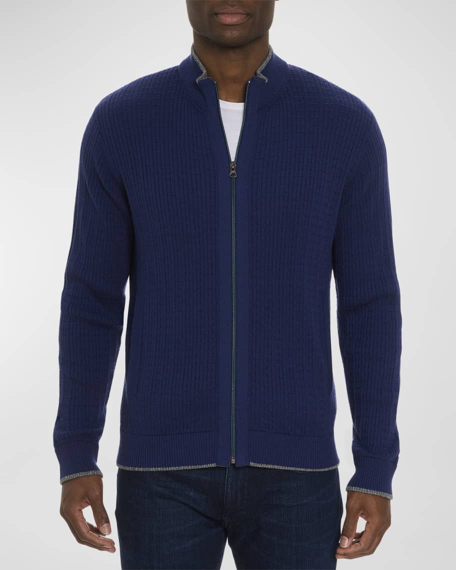 Robert Graham Men's Taranto Full-Zip Knit Sweater | Neiman Marcus