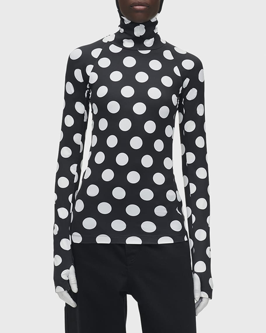 Marc Jacobs Spots-Print Hooded Long-Sleeve Top | Neiman Marcus