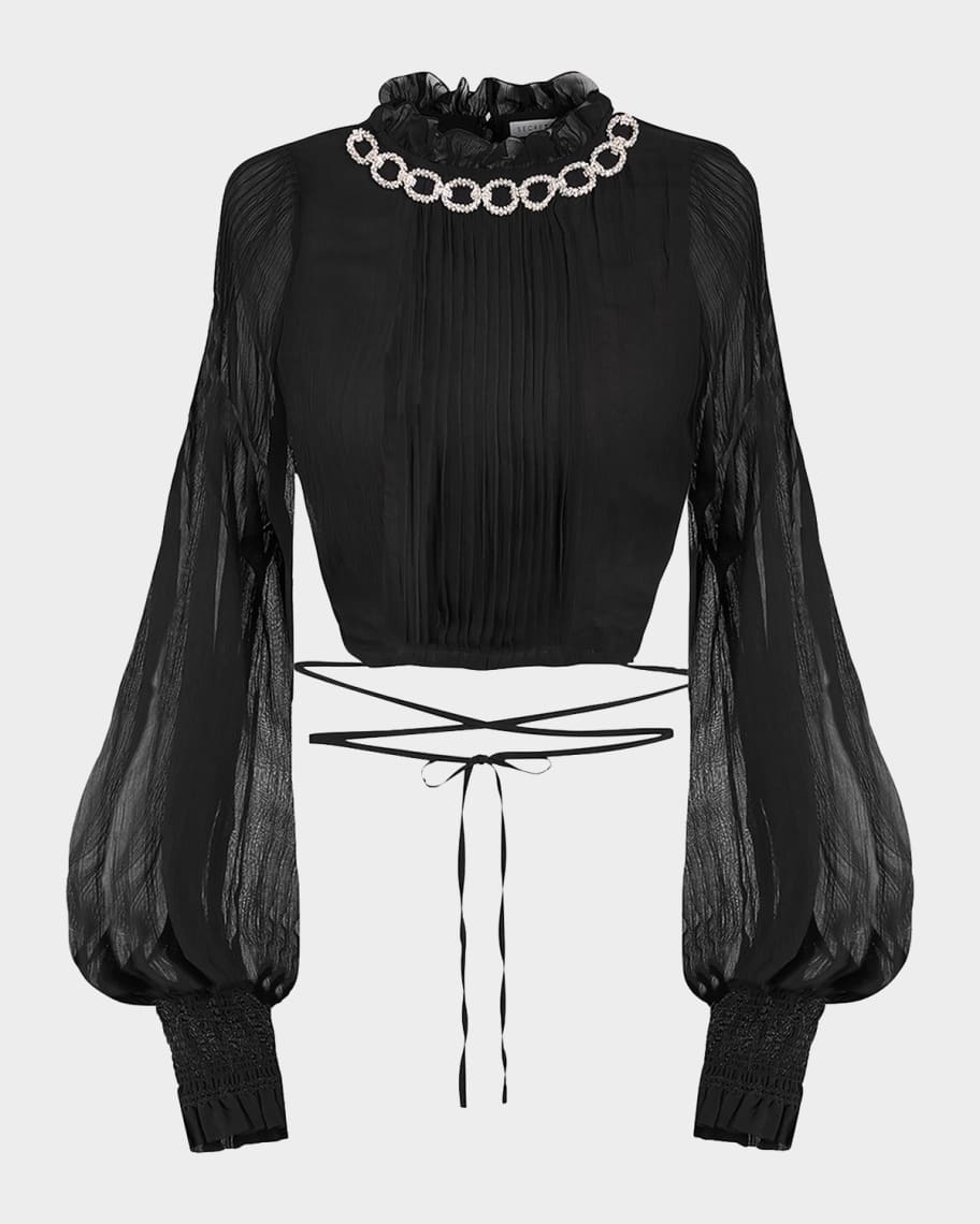 Secret Mission Sienna Tie-Waist Chain Top | Neiman Marcus