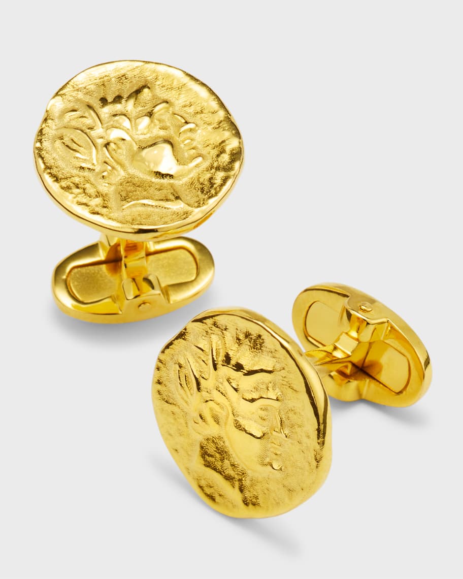 Jan Leslie Men's 18K Gold Vermeil Coin Cufflinks | Neiman Marcus