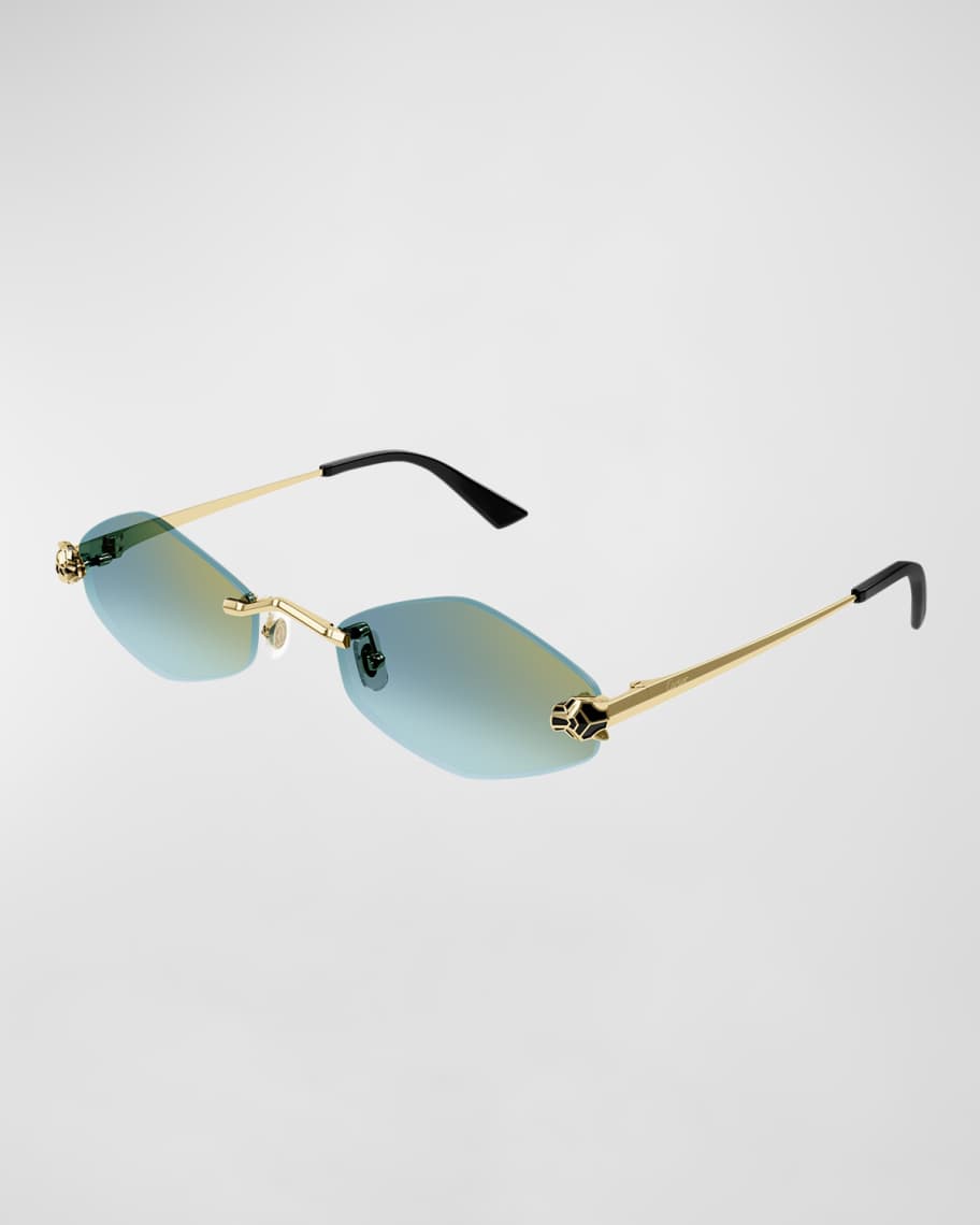 Cartier Rimless Panther Metal Alloy Butterfly Sunglasses | Neiman Marcus
