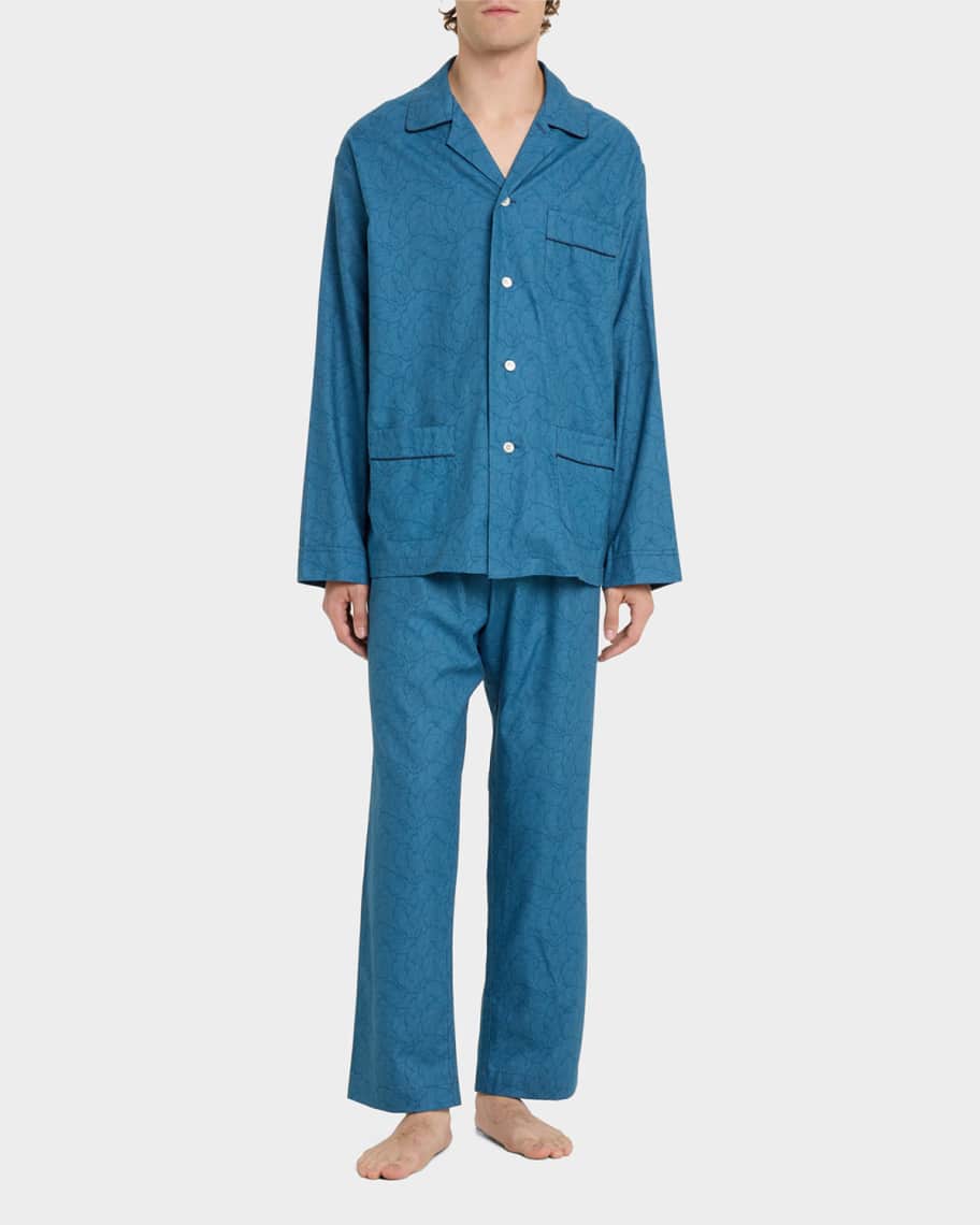 Emanuele Maffeis Men's Printed Cotton Long Pajama Set | Neiman Marcus