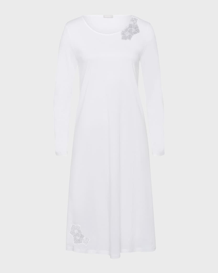 Hanro Naila Lace-Trim Cotton Nightgown | Neiman Marcus