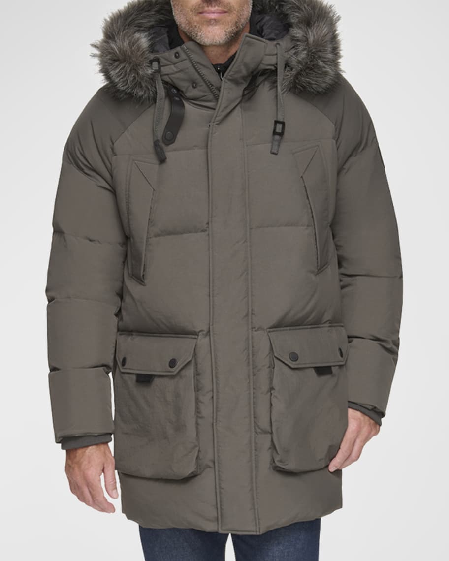 Andrew Marc Men's Korsun Parchment Puffer Parka Jacket | Neiman Marcus