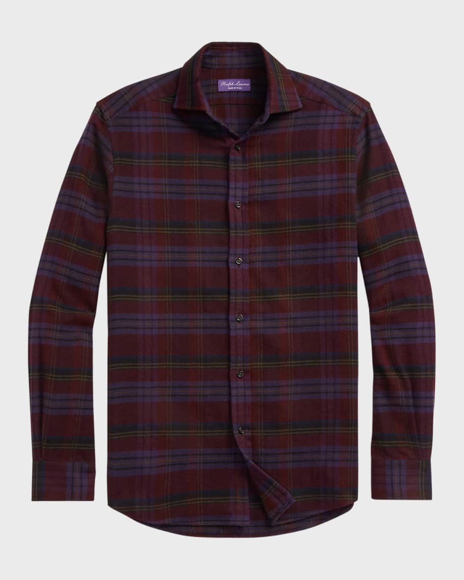 Ralph Lauren Purple Label Men's Aston Plaid Flannel Sport Shirt ...