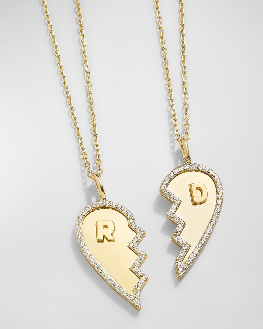 BaubleBar 18K Gold-Plated Heart Best Friend Necklaces, Set of 2 ...