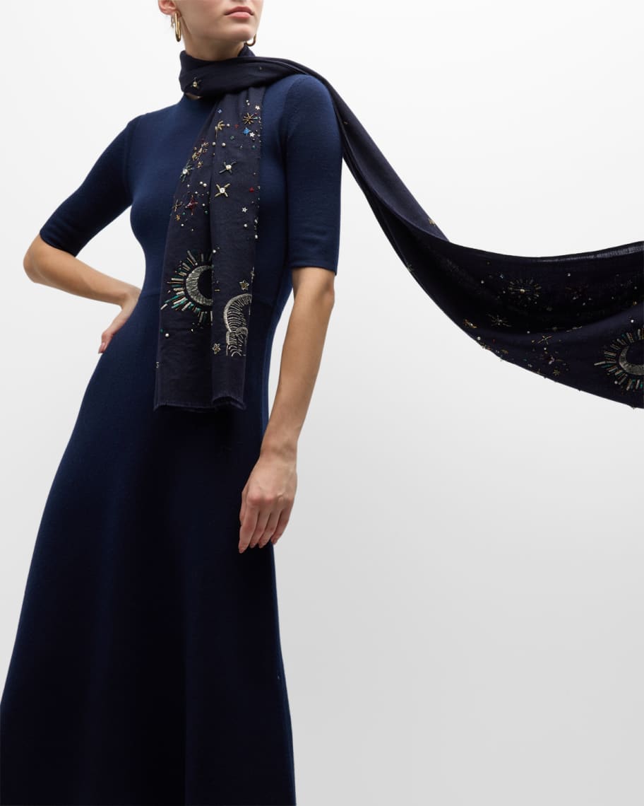 Janavi India Cassiopeia Embellished Cashmere Scarf | Neiman Marcus