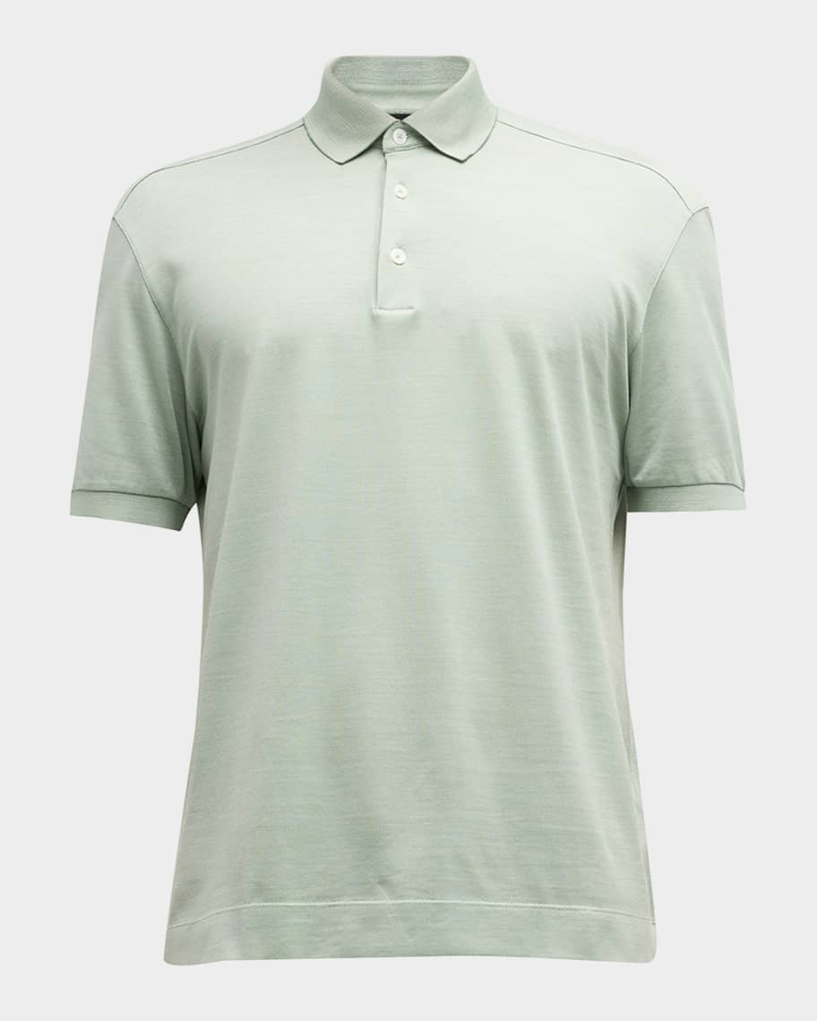 ZEGNA Men's Cotton-Silk Polo Shirt | Neiman Marcus