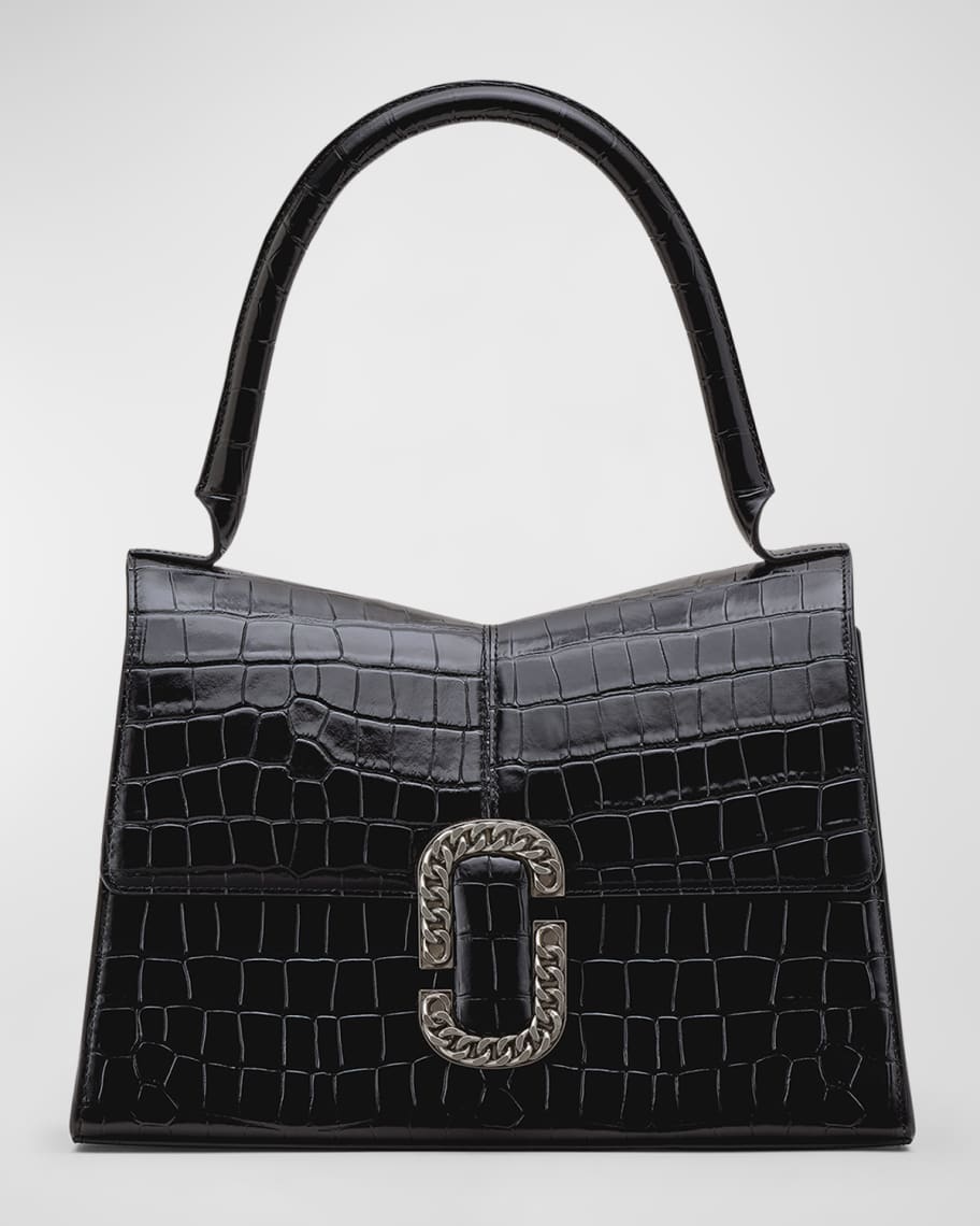 Marc Jacobs The Croc-embossed St. Marc Large Top Handle | Neiman Marcus